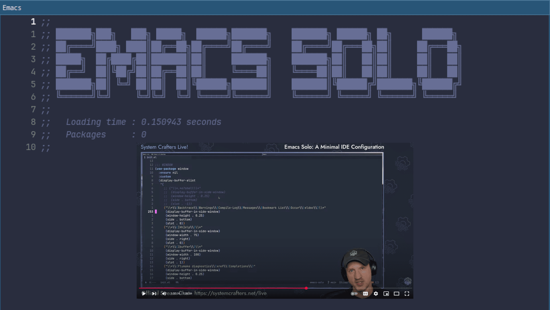 Emacs Solo: A Surprise System Crafters Live Demo | Rahul's Blog